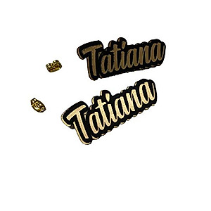 Personalized Custom Black and Gold Posts Studs Earrings Name Plate Laser Cut Design Stunning - Quality, Attractive Fashion Earrings, Made To Order, Any Name or Word - 1 INCH Size, Post Earrings Design