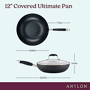 Anolon Advanced Home Hard-Anodized Nonstick Ultimate Pan/Saute Pan, 12-Inch (Onyx)