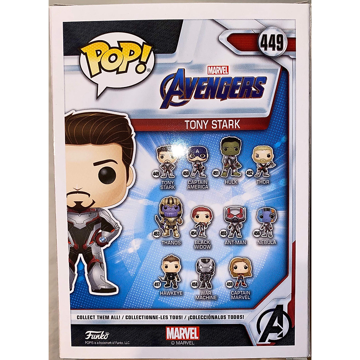 Funko Pop Avengers Endgame Tony Stark Iron Man Glow in the Dark Action Figure Red and Gold