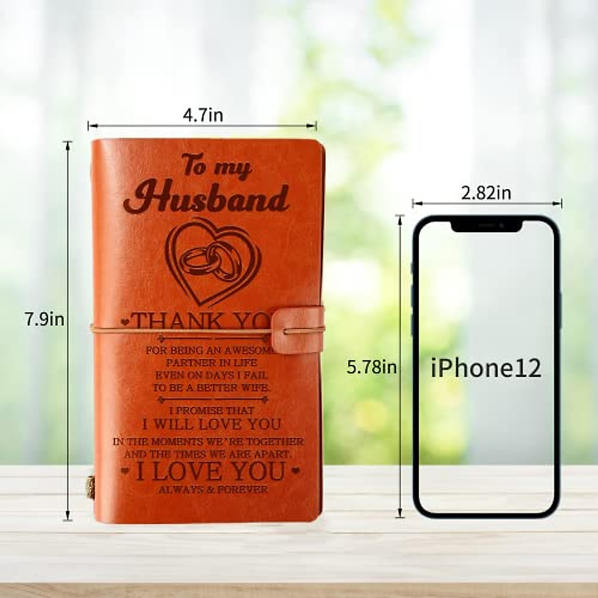 Welsky Anniversary for Him Husband Gifts from Wife, Birthday Gifts for Husband Anniversary Wedding Gifts for Him-I Love You Always&Forever-140 Pages Refillable Journal Husband Appreciation Gifts