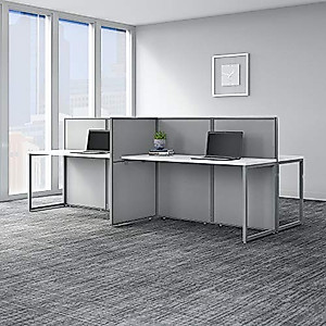 Bush Business Furniture Easy Office 4 Person Cubicle Desk Workstation, 60W x 45H, Pure White
