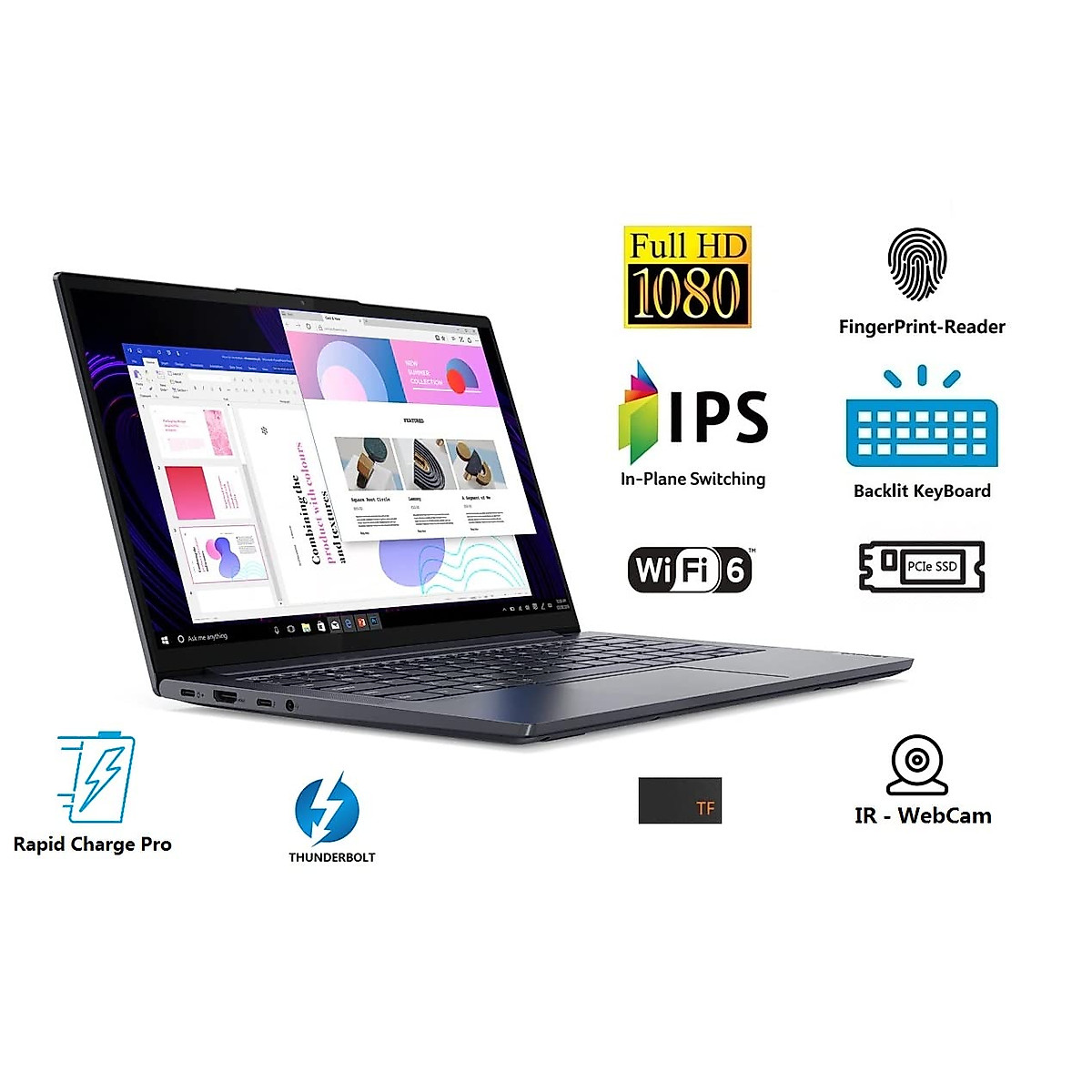 Lenovo Latest Ideapad Slim 7i 14" FHD Ultrabook (300 nits) with 11th Gen Intel i7-1165G7 up to 4.70 GHz, 2TB PCIe SSD, 16GB RAM, Backlit-KYB, FP-Reader, Thunderbolt, WiFi6, IR-Webcam, Win10H, T.F