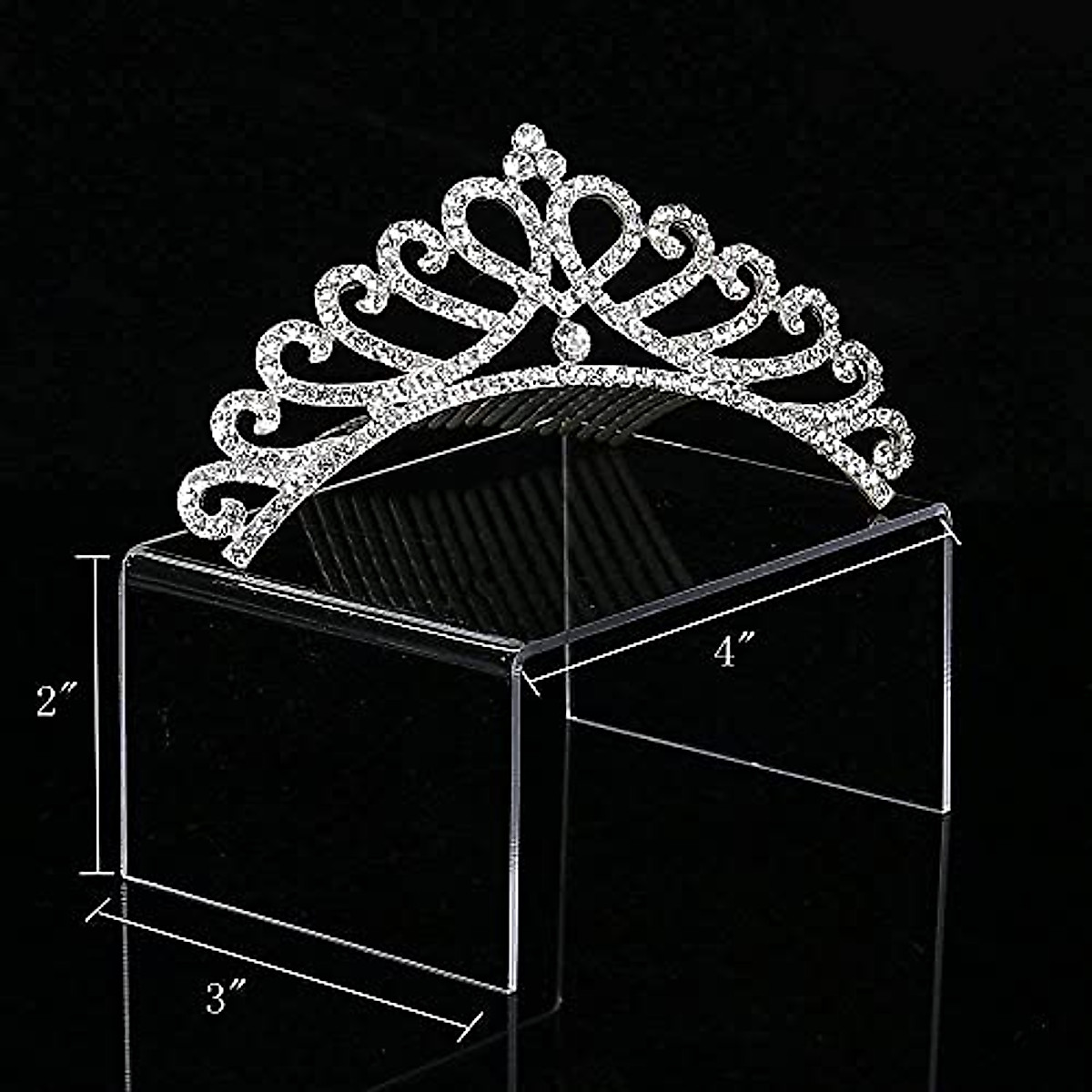 ihomecooker 12 Pack Clear Arylic Display Risers(4"×3"×2") &8 Pack Clear Arylic Display Risers(4"×4"×4") (20 Items)