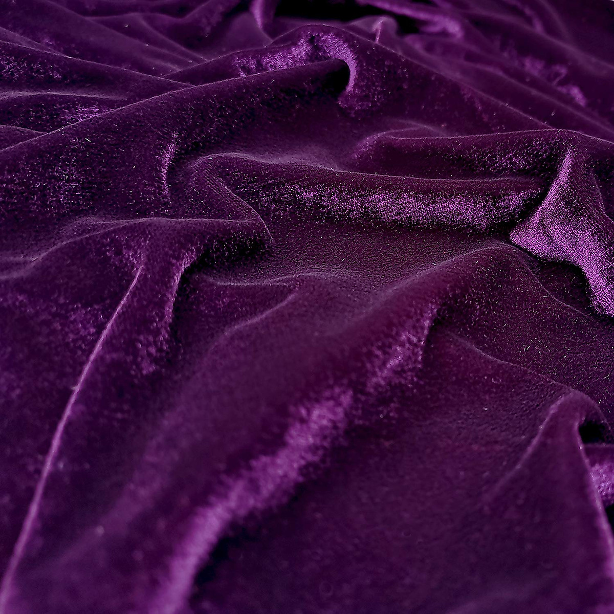 Mirco Velvet Fabric for Costumes and Crafting 61 Inches Width by The Yard Entelare(Deep Purple 1Yard)