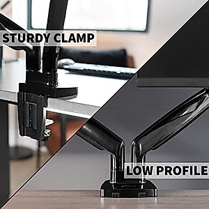 VIVO Premium Aluminum Heavy Duty Dual Monitor Arm for Ultrawide Monitors up to 35 inches and 30.9 lbs Each, Desk Mount Stand, Pneumatic Height, Max VESA 100x100, Black, STAND-V202Q