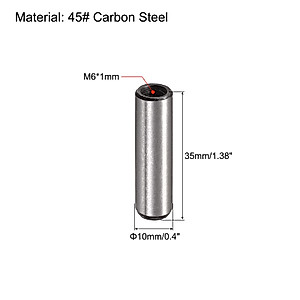 uxcell M6 Internal Thread Dowel Pin 5pcs 10x35mm Chamfering Flat Carbon Steel Cylindrical Pin Bed Bookshelf Metal Devices Industrial Pins