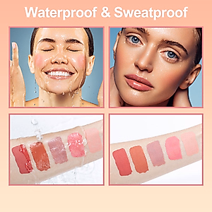 Liquid Blush - Silky Cream Blush,Blendable Blush Stick for Cheeks,Natural Matte Blush Wand,Moisturizing & Long Lasting Face Blush (02#Lucky)