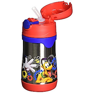 Thermos Vacuum Insulated Stainless Steel 10-Ounce Straw Bottle, Mickey Mouse Clubhouse