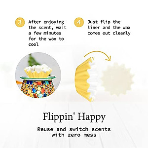 Flippin' Happy Spa Day and 10 Pieces of Regular Yellow Wax Melt Warmer Liners Bundle