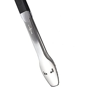 BBQ Mate Gator Grip Snake Eye Tongs - extra long 18" inch heavy duty stainless steel tongs for grilling, cooking, and barbecue