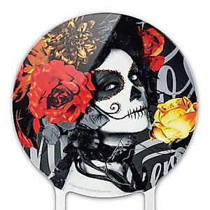 Acrylic Dia de los Muertos Day of the Dead Woman Tattoo Cake Topper Party Decoration for Wedding Anniversary Birthday Graduation