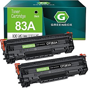 GREENBOX Compatible Toner Cartridge CF283A Replacement for HP 83A CF283A 83X CF283X for Pro M201dw M201n M201 M125 M125nw M127fn M127fw M225dn M225dw Printer (2 Black, High-Yield)