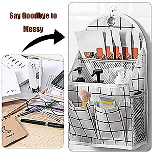 HUIGOU 2 Packs Wall Hanging Basket Fabric Closet Hanging Storage Caddy Bag Desktop Organizer Over The Door Pouch Hanging Shelf Organizer Baskets for Home Kitchen Bathroom Bedroom