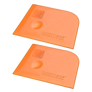 uxcell Plastic Scraper Putty Spatula Spreader Smoothing Tool for Paint Wall Treatment Windshield 5.5" Orange 2Pcs