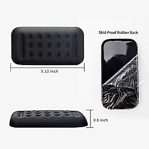 Mouse Wrist Rest Pad Padded Memory Foam Hand Rest Support for Office, Computer, Laptop, Mac Typing and Wrist Pain Relief (5.12 inch, Black)