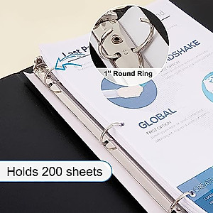 3 Ring Binder 1 Inch, Colorful 3 Ring Binder with Clipboard PU Leather Binder Dividers with Tabs 1 Inch Binders 3 Ring with 8 Tab Dividers and 2 Sheet Stickers Aesthetic School Supplies