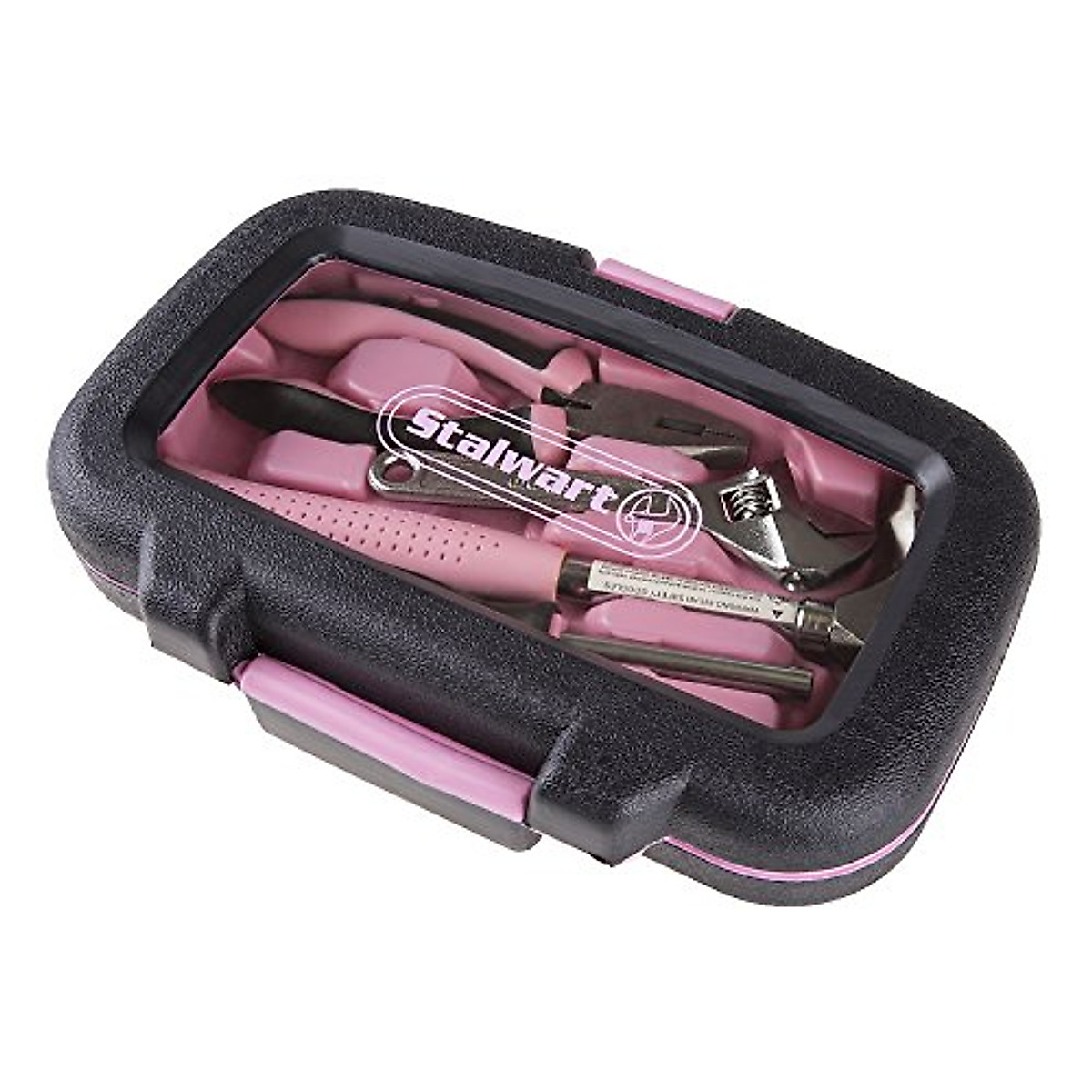 Stalwart 75-HT2015 Hand Tools, Pink Tool Set - 15 Piece by Stalwart, Set Includes – Hammer, Wrench, Screwdriver, Pliers (Tool Kit for the Home, Office, or Car)