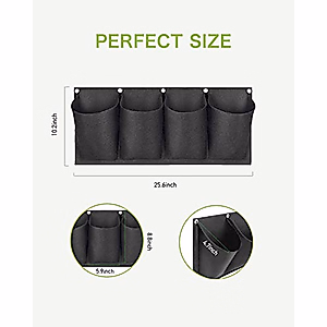 OneV FT Hanging Wall Planters for Indoor, 4 Pockets Vertical Garden Planters Hanging Planting Grow Bags, Garden Plant Accessories for Yard Doorway Home Decoration