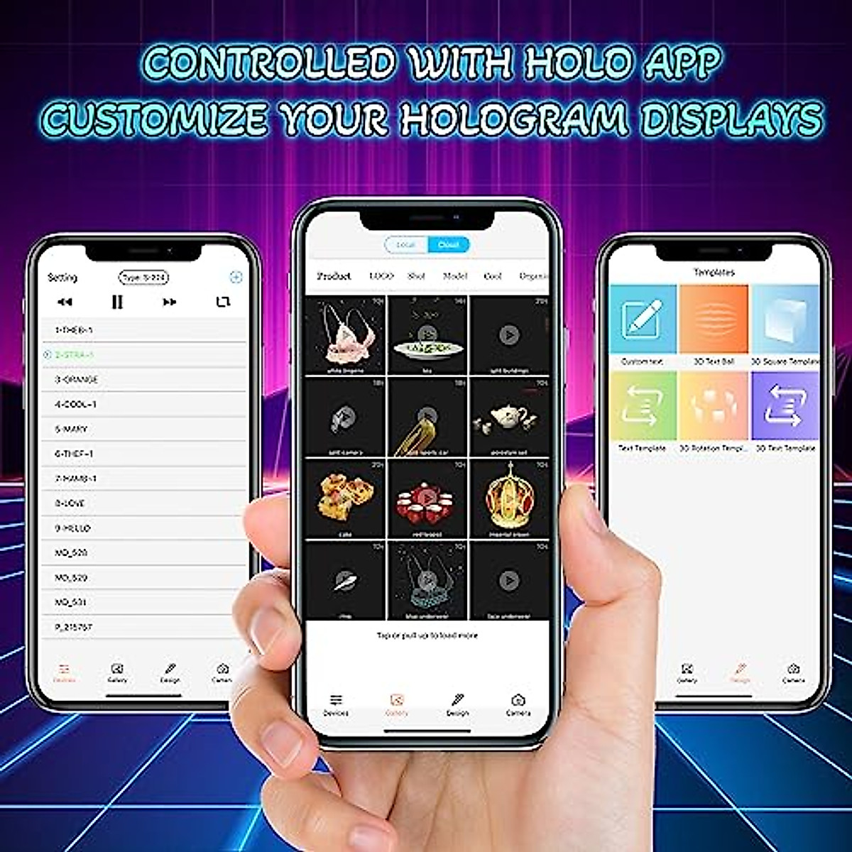 3D Hologram Fan Display-APP Controlled 16.9 Inch Holographic Projection LED Fan Display Advertising Projector with 256 LEDs 800+ Free 3D Video Library for Business Store Signs, Bar, Event, Exhibition
