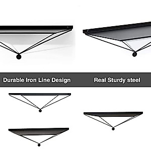 J JACKCUBE DESIGN Bathroom Wall Shelf Floating Shelves Black Metal Storage Display Rack Decor for Bedroom, Kitchen(Set of 3) - MK486AAA