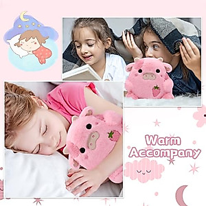 LMTGLDT Strawberry Cow Plushie Pillow Cow Stuffed Animal Toys, Cute Strawberry Cow Plush Home Decorations, Soft Stuffed Cow Doll Lovely Gifts for Kids