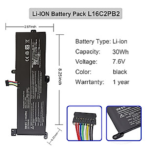 Gomarty L16M2PB1 L16C2PB2 Laptop Battery for Lenovo IdeaPad 320-14AST 320-14IAP 320-14ISK 320-15ABR 320-15AST 320-15IAP 320-14AST 330-14IGM L16S2PB1 L16L2PB1 L16C2PB1 L16L2PB2 L16M2PB2 L16L2PB3
