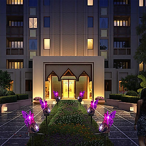 Beaupretty LED Fairy Girl Light Solar Powered Flower Winged Angel Figurine Stake Light Water Resistant Ground Lawn Lamp Ornament for Wisteria