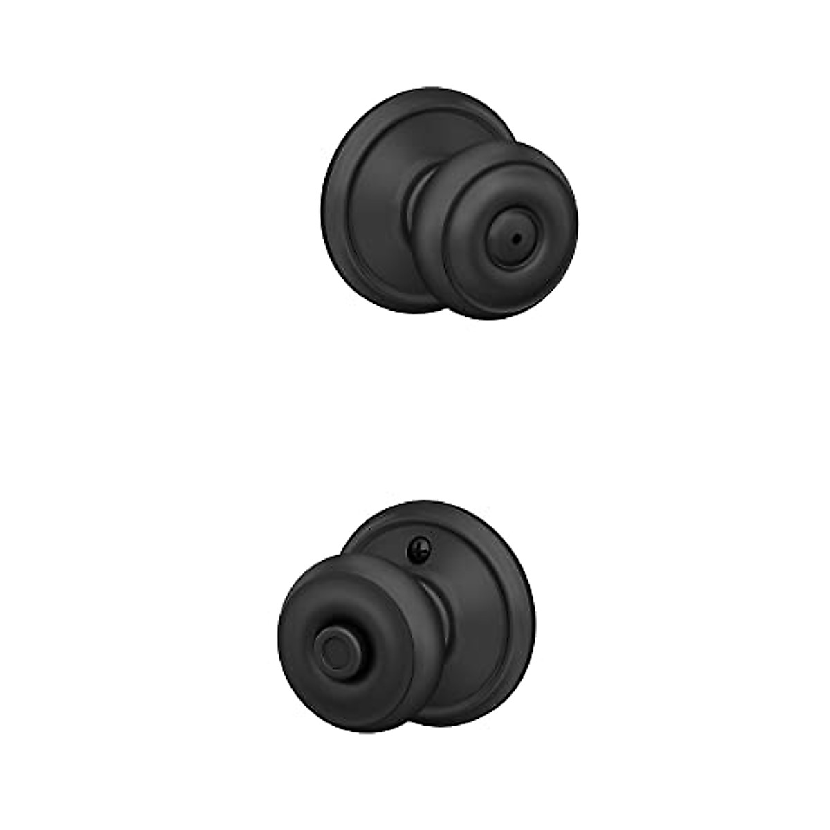 Schlage F40 GEO 622 Georgian Door Knob, Bed & Bath Privacy Lock, Matte Black