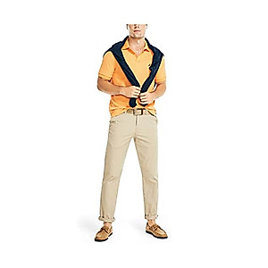 Nautica Men's Sustainably Crafted Classic Fit Deck Polo,Melon Sugar,L
