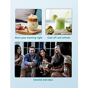 HiCOZY Nugget Ice Makers Countertop, Compact Crushed Ice Maker, Produce Ice in 5 Mins, 55LB Per Day, Self-Cleaning and Automatic Water Refill, Suitable for Home, Office (Black)