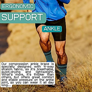 [ 2 pack ] Ankle Support Running, Sports, Daily Wear - Ankle Brace, Achilles Tendonitis Support, Sprained Ankle Supports for Weak Ankles and Joint Pain - Sprained Ankle, Plantar Fasciitis, Achilles Tendonitis, Relieve Swelling of Heel Spurs (Large)