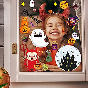 Halloween Window Clings, Cute Halloween Window Stickers, Kids Halloween Window Decals Decorations for Home Office Indoor Ourdoor Decor