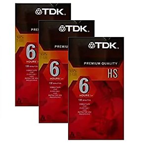 Bundle of 3 TDK Premium Quality HS 6 Hour T-120 VHS Tapes