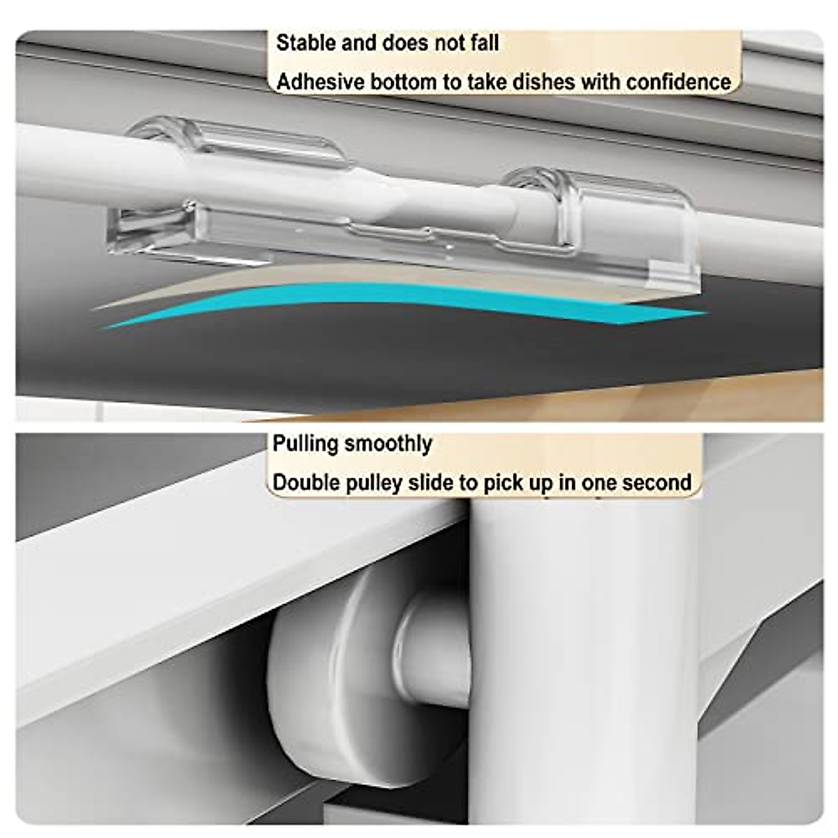 WEKIVA Under Sink Organizers,Kitchen Cabinet Organization,Cabinet Organizers and Storage, Pull-Out Wire Baskets Pull Out Under Cabinet Sliding Shelf Slide Out Pantry Shelves Sliding Drawer Storage