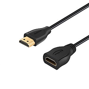 Anbear 4K HDMI Extension Cable 2FT, High Speed HDMI Extender Cable 4K@60HZ(Male to Female) Compatible for Xbox One,PS5,PS4,Roku TV Stick,Blu Ray Player