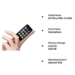 Mini Smartphone iTiny 12 Pro Max - The World's Smallest 12 Pro Max 4G LTE Android Mobile, Super Small 3" HD TouchScreen Global Unlocked Great for Kids 3GB RAM / 32GB ROM Tiny iPhone XII Pro Look Alike