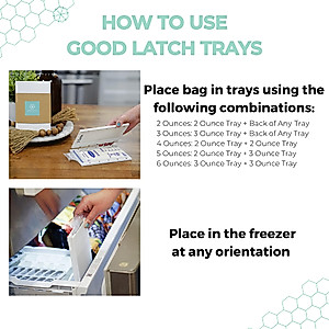 Magnetic Breastmilk Freeze Flat Trays - Breastpump Accessory to Freeze Breast Milk Storage Bags Flat - (for Lansinoh, Up&Up, & Avent, Starter Set (2-6oz))