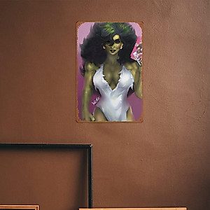She-Hulk (John Bryne/The Savage She-Hulk inspo) Poster Sign Metal Tin Sign Wall Art Decor - Retro Sign for Home Decor Gifts - 8x12 Inch