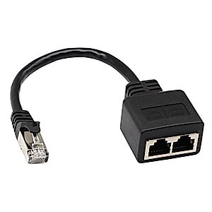 zdyCGTime RJ45 Network Cable, 1 RJ45 Male to 2 RJ45 Female Ethernet Y Type Cable, LAN Connector, Suitable for Super Category 5 Ethernet, Category 6 Ethernet(not Used as a Network Separator)(23CM)