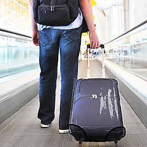 HYPER VENTURE Clear PVC Luggage Cover Full Transparent Suitcase Protector Fits 24 Inch Luggage, M