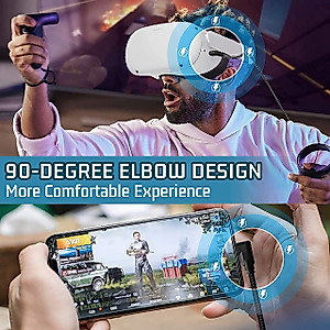 Oculus Link Cable 16FT Compatible for Oculus Quest 2 Quest 1 Rift S VR Headset, High-Speed Data Transfer & Fast Charging USB C 3.2 Gen1 Type A to C Nylon Braided Cable for VR Headset and Gaming PC