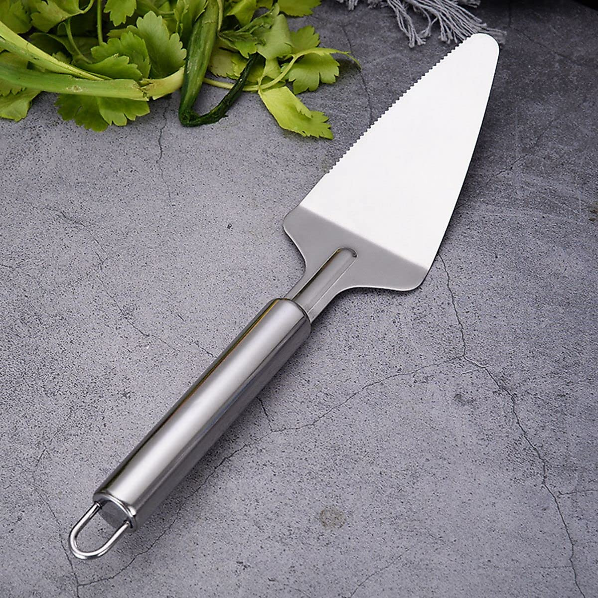 WEISHA Pie Server Stainless Steel Serrated Spatula with Comfortable Handle for Cutting and Serving Desserts Pizza Cake Baking Tools(Pie Server)