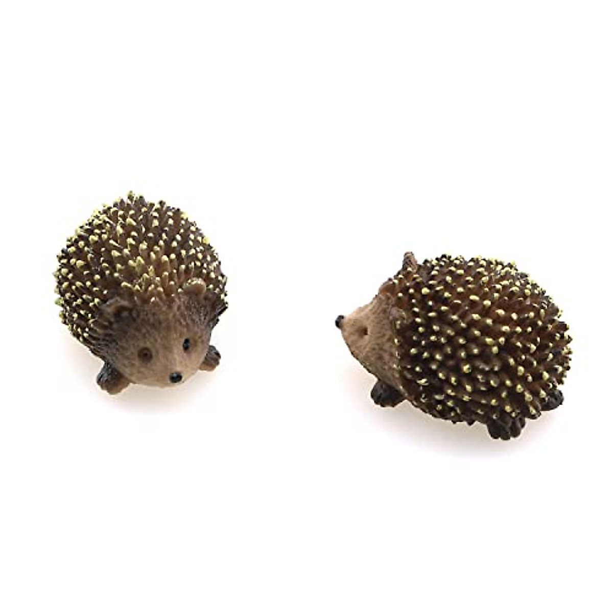 TAODAN Mini Hedgehog Figurine 2PCS Lively Resin Statues Animals Figurines Pet Sculptures Fairy Wild Miniature Garden Accessories for Micro Landscape Plant Pots Bonsai Craft Decor