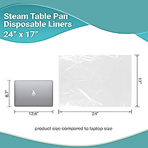 APQ Pack of 500 Steam Table Pan Liners with Twist Tie 24 x 17 for 1/2 Pan. Disposable Polyethylene Pan Liners 24x17. Poly Bun Pan Covers for Caterers, Cafeterias, Restaurants.