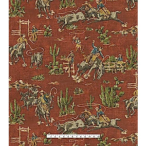 Waverly - Premium Printed Cotton Fabric by The Yard, Western Design, DIY, Craft, Project, Sewing, Designer Upholstery and Home Decor, 54" Wide (Wild West Collection, Barn)