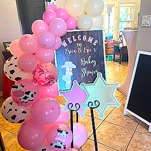 Cow Print Balloons Set, 12Inch 60pcs Pink White Cow Balloons Cow Print Balloons Cow and Pink Balloons For Girl Bithday Baby Shower Farm Animals Cow Themed Party Decoration