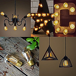 Hizashi 15 Pack S14 Replacement Light Bulbs, 2W=25 Watt Outdoor Edison Bulbs Dimmable E26 Base, Amber 2200K S14 LED Bulbs, Outdoor String Lights Bulbs Replacement, Shatterproof Waterproof, UL Listed