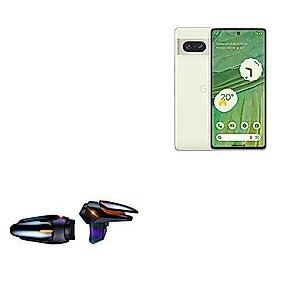 BoxWave Gaming Gear Compatible With Google Pixel 7 - Touchscreen QuickTrigger Auto, Trigger Buttons Autofire Gaming Mobile FPS - Jet Black