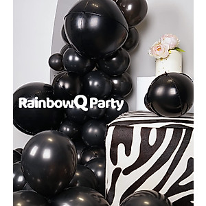 RainbowQ Party 78PCS Black Metallic Balloon Different Sizes 18/12/10/5 Inch Latex Shiny Chrome Helium Balloons Arch Garland Kit for Graduation Birthday Party Decorations