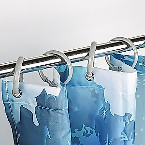 Qulable Grey Shower Curtain Hooks Rings, 12 Pcs Circular Plastic Shower Curtain Rings for Bathroom, Plastic Shower Curtain Hooks for Shower Curtain Rod, Shower Hooks Rings for Shower Curtain